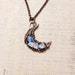 Copper Wire Wrapped Moon Pendant, Aquamarine Stone Necklace, Birthstone ...