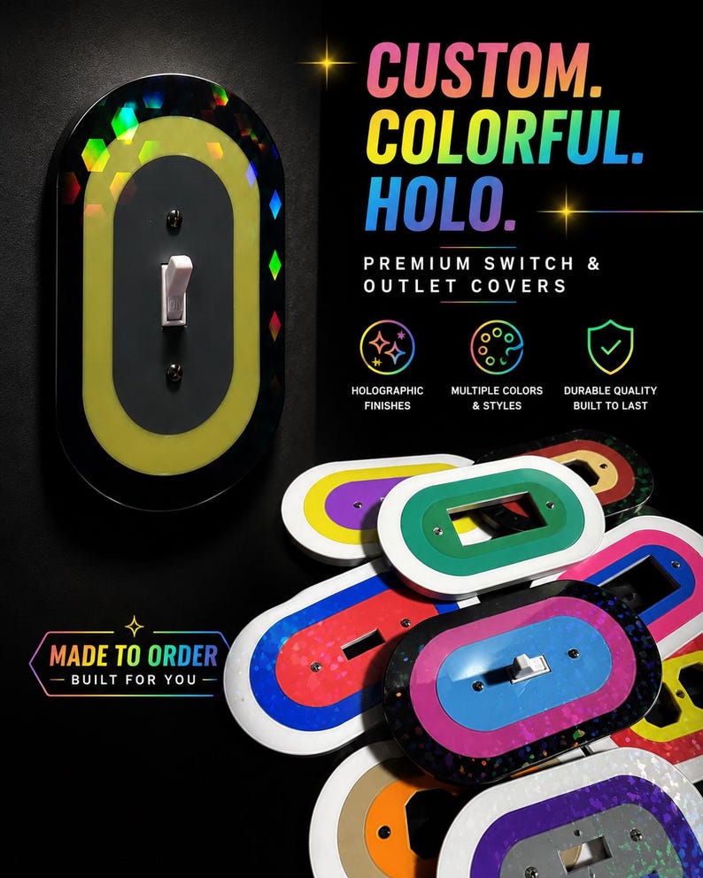 Holographic Light Switch & Outlet Covers | Fully Customizable Wall ...