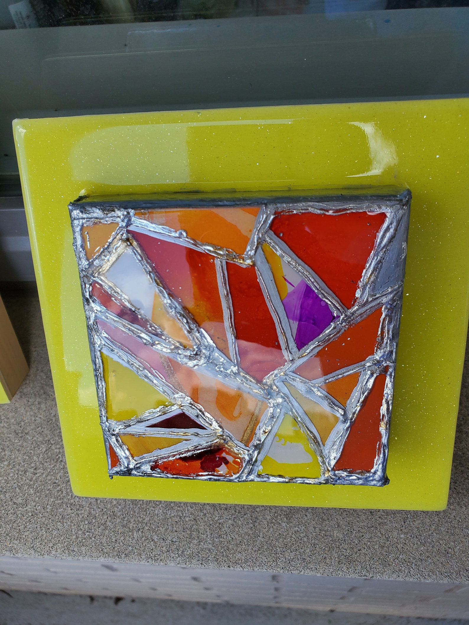 Abstract Resin Collage Multi Stacked Art in Yellow Orange - Etsy