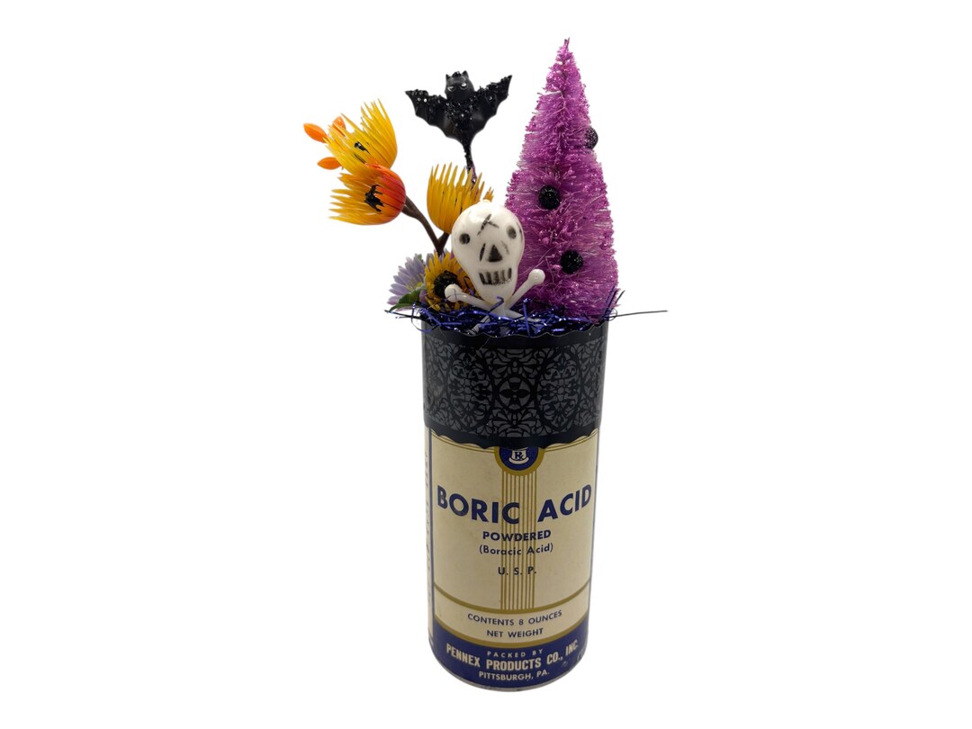 Vintage Halloween Assemblage - Boric Acid & Bones (made by Me) - Etsy