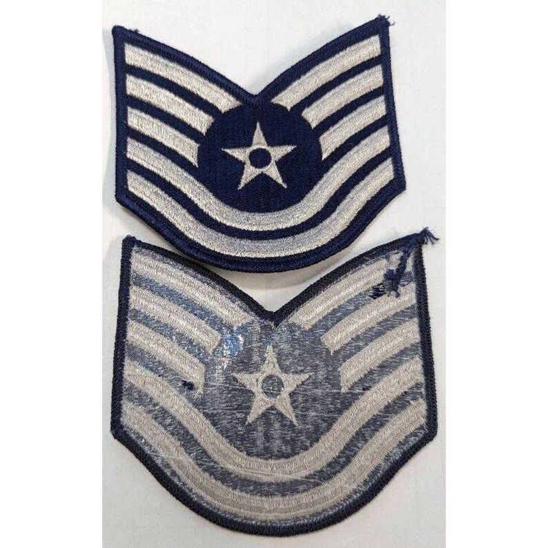 2 New US Military Air Force USAF Tech Technical Sergeant Rank Patches ...