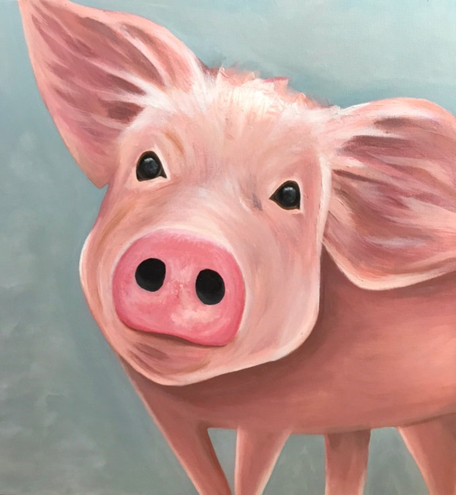Farmhouse Pig Painting - Etsy