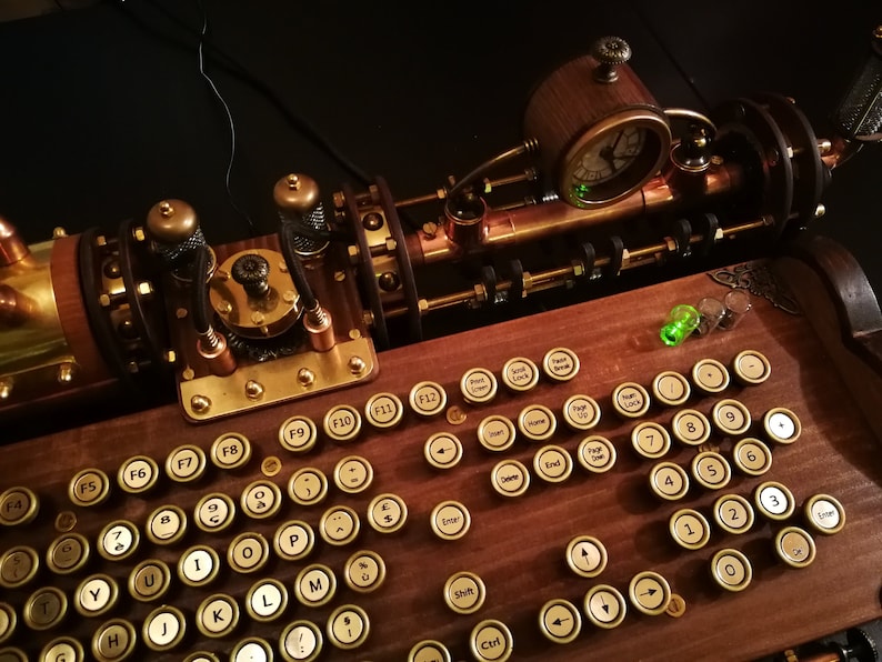 Set of steampunk neo-victorian antique look keyboard | Etsy