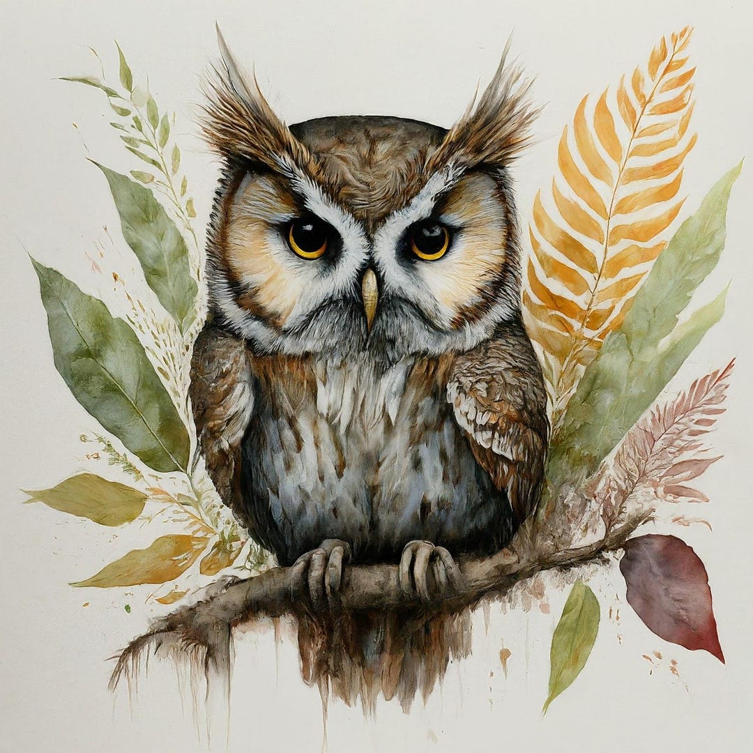 Watercolor Owls Clipart 11 Prints for Digital Download Woodland Forest ...