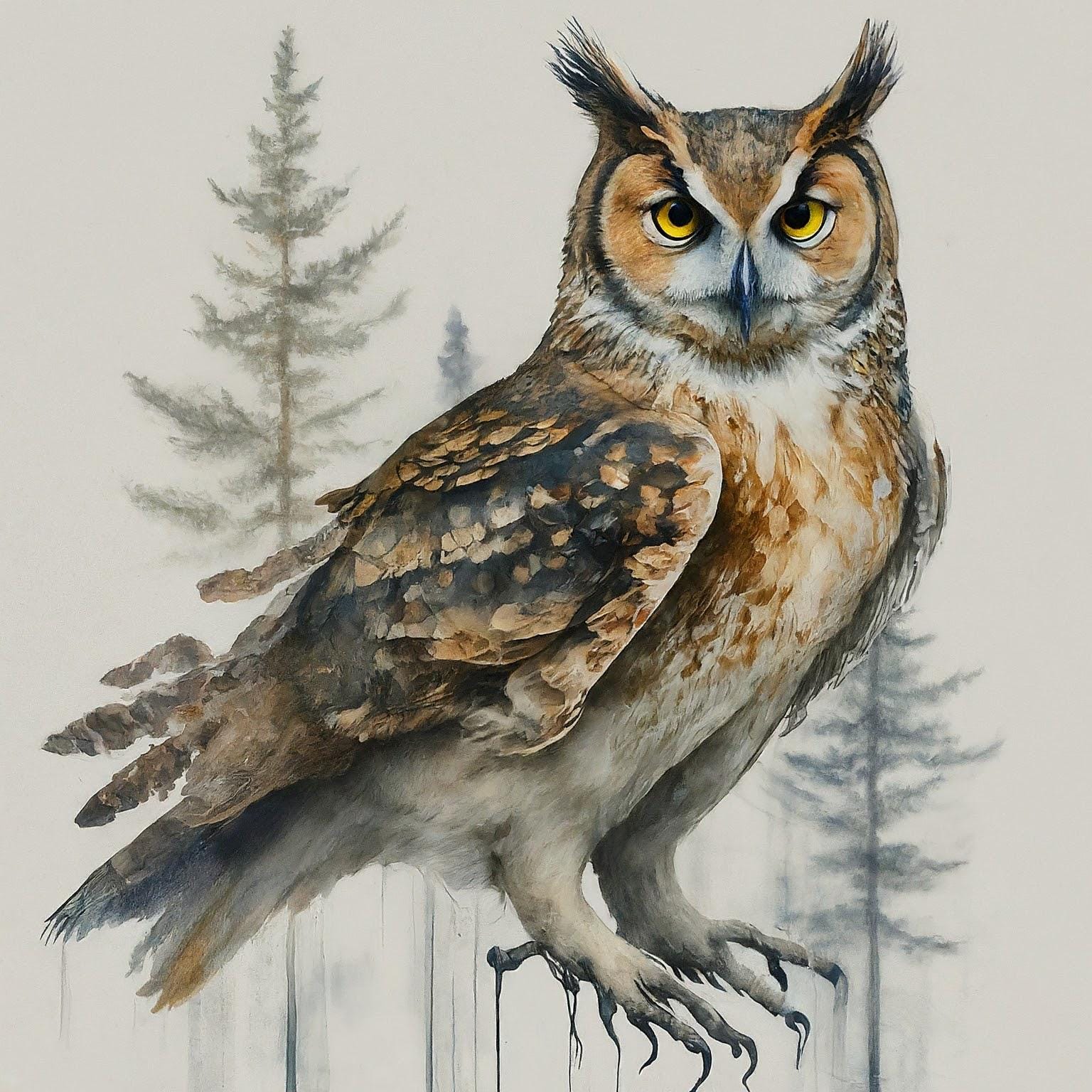 Watercolor Owls Clipart 11 Prints for Digital Download Woodland Forest ...