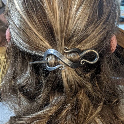 Hand Forged Hair Pin Spiral Scroll Hair Pin Hand Forged Hair - Etsy