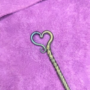 Hand Forged Heart Hair Pin Hand Made by Blacksmith. - Etsy