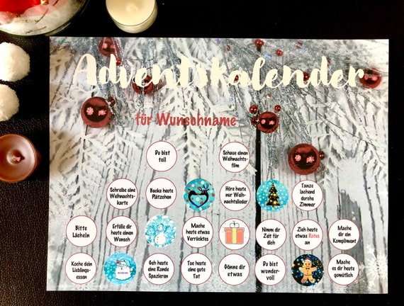 Advent Calendar With Sayings or to Describe Yourself - Etsy