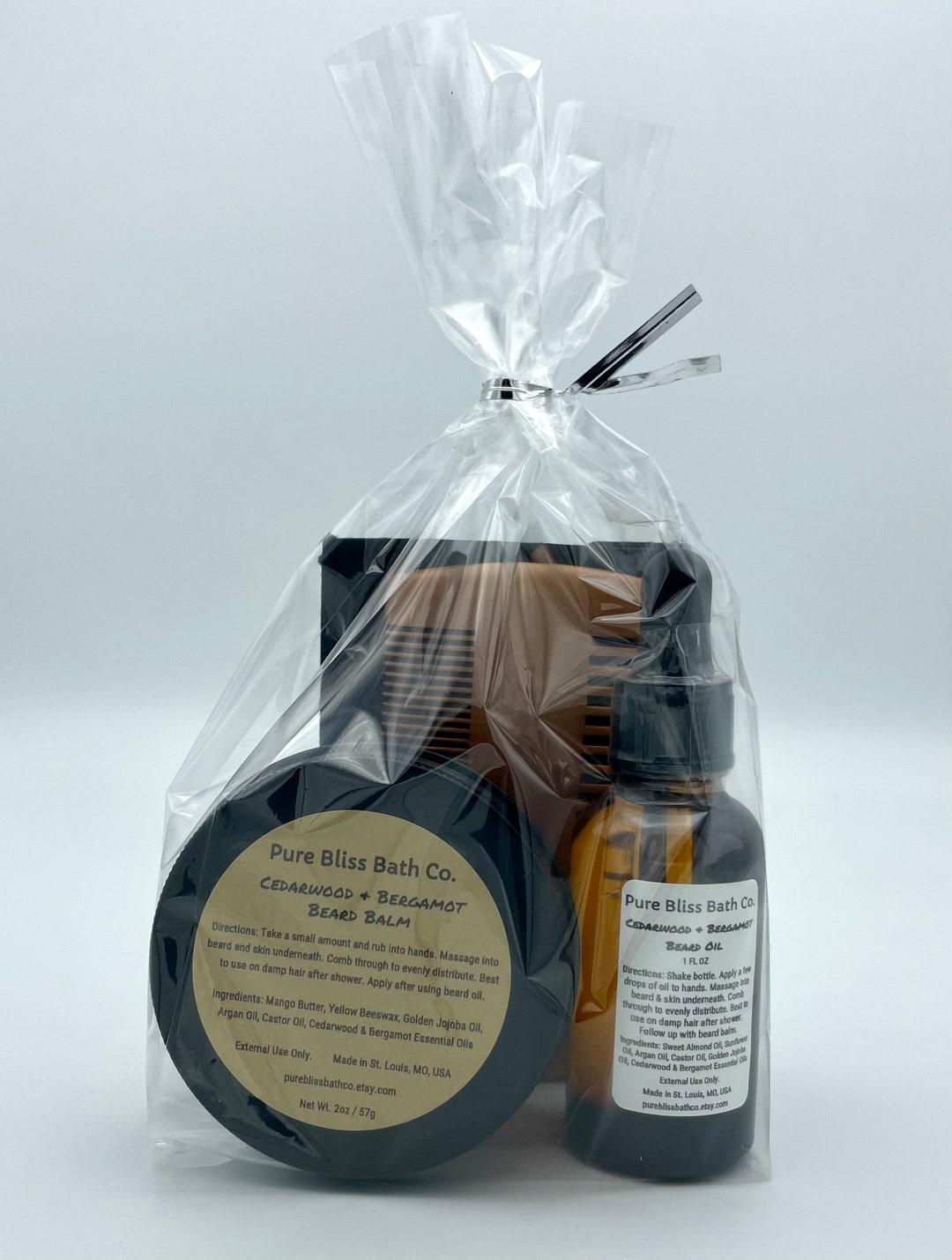 Beard Care Gift Set Beard Styling Balm Beard Conditioning Oil Cedarwood ...