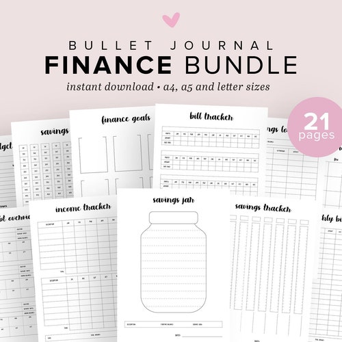 Bullet Journal Budget Tracker & Finance Templates. 16 - Etsy