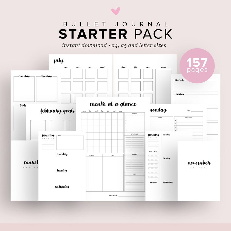 Bullet Journal Printable - Etsy
