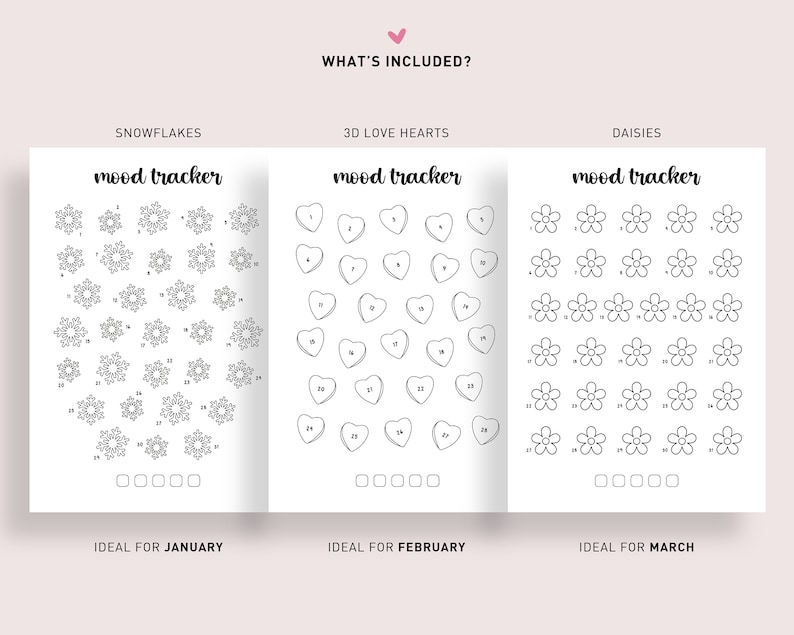 Mood Tracker Printable Bundle Mood Journal Mood Chart - Etsy
