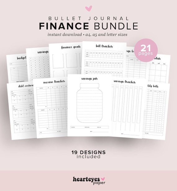 Finance Planner Pack Printable Bullet Journal Printable | Etsy
