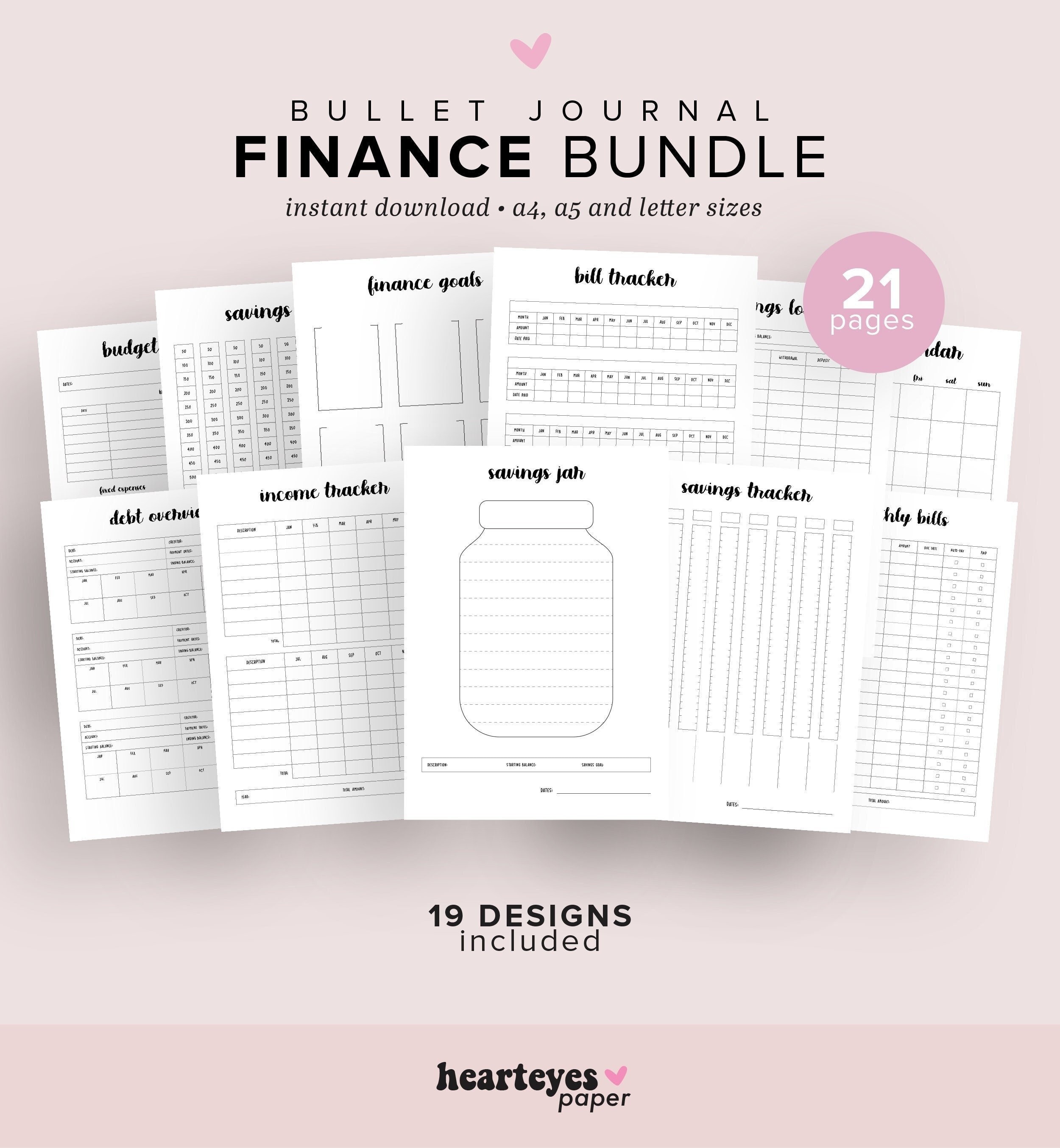 Finance Planner Pack Printable Bullet Journal Printable | Etsy Canada