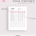 Exam Timetable, Printable Planner, Exam Schedule, Exam Planner, School ...