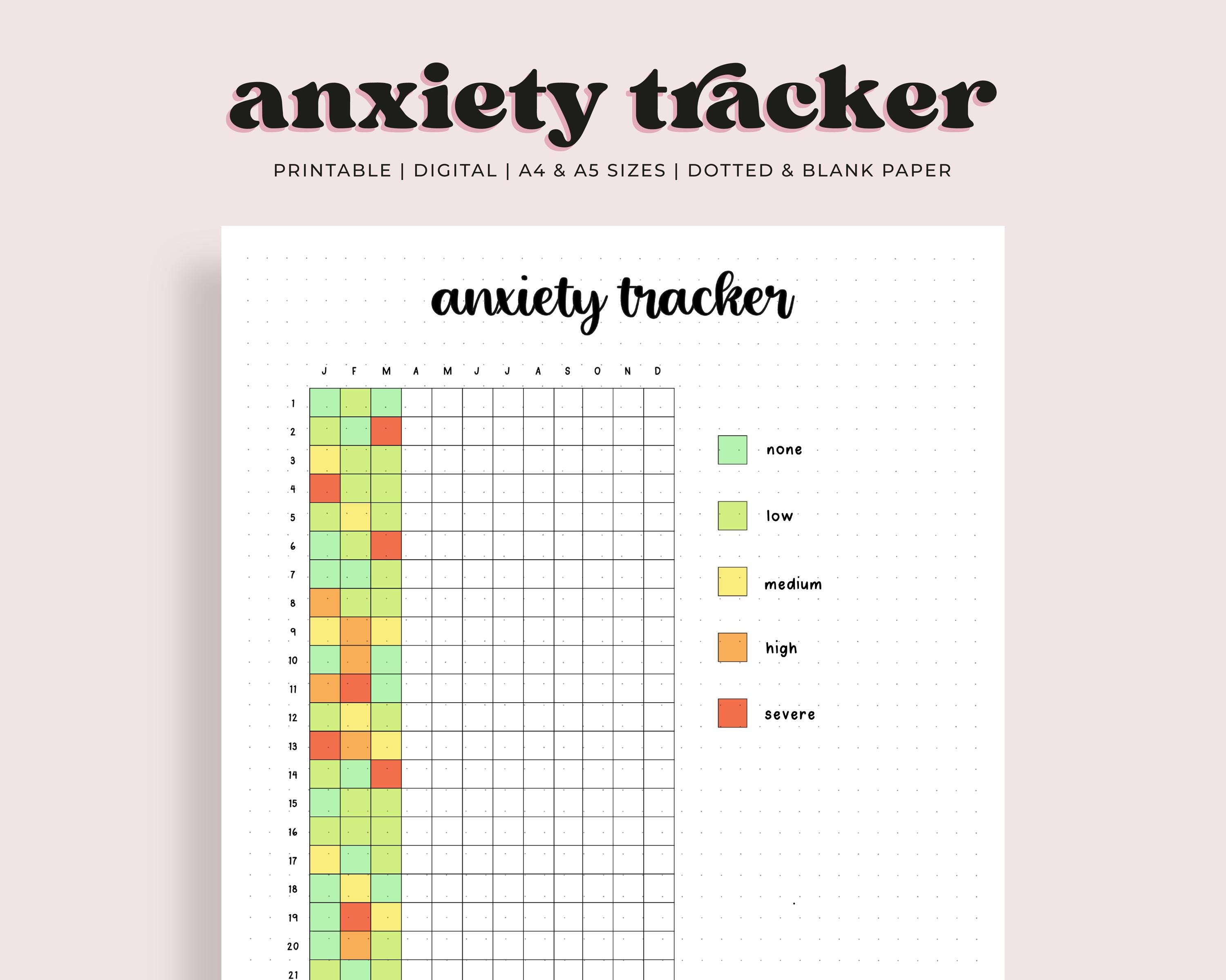 Anxiety Tracker, Mood Tracker, Mood Log, Mood Chart, Habit Tracker ...