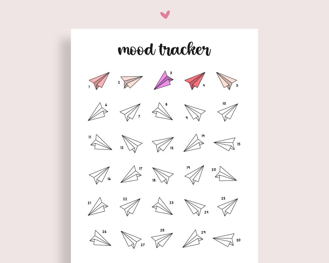 Mood Tracker Printable, Daily Tracker, Daily Log, Printable Tracker ...