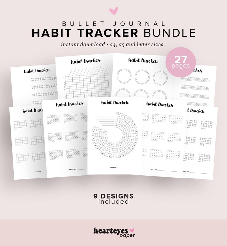 Habit Tracker Printable Habit Tracker Bullet Journal - Etsy