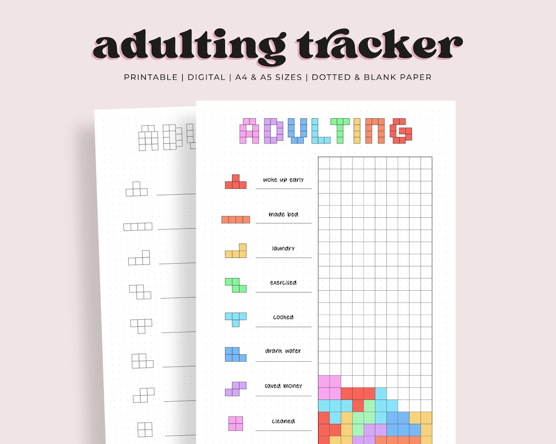Adulting Tracker Printable, Adult Task Tracker, To-do List, Daily ...