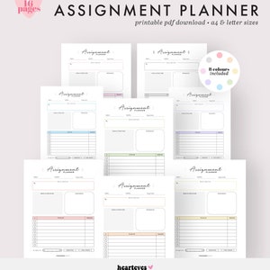 Assignment Planner, Assignment Tracker, Printable Planner, Grade ...