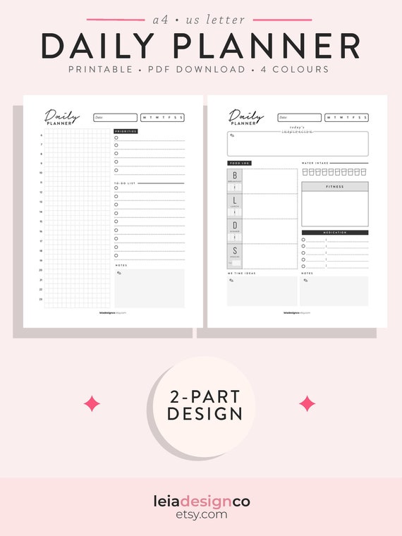 Daily Planner Printable Planner Daily Schedule Daily | Etsy