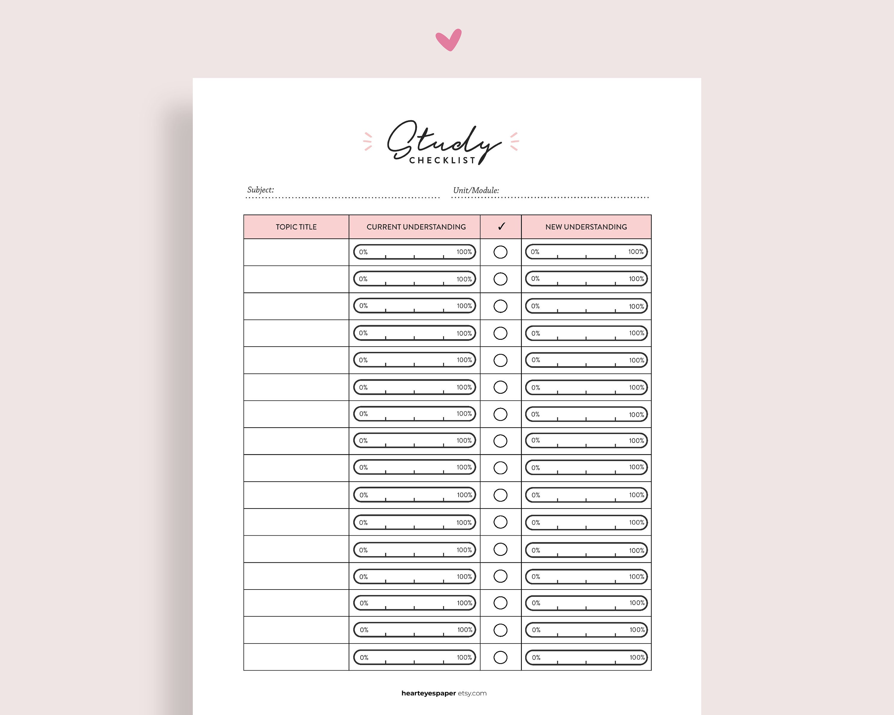 Study Checklist, Printable Planner, Study Tracker, Study List, Revision ... Study Checklist, Printable Planner, Study Tracker, Study List, Revision ...
