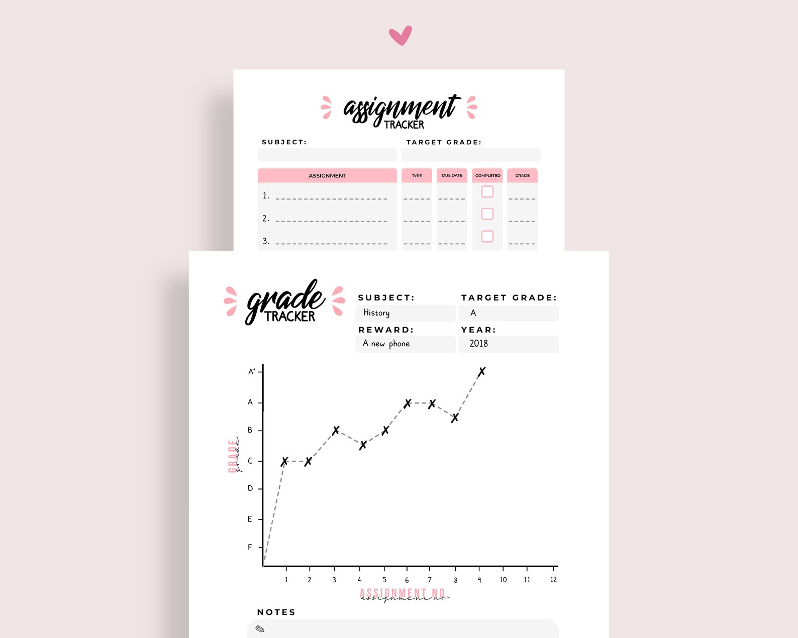 Assignment and Grade Tracker, Printable Grade Tracker, Printable ...