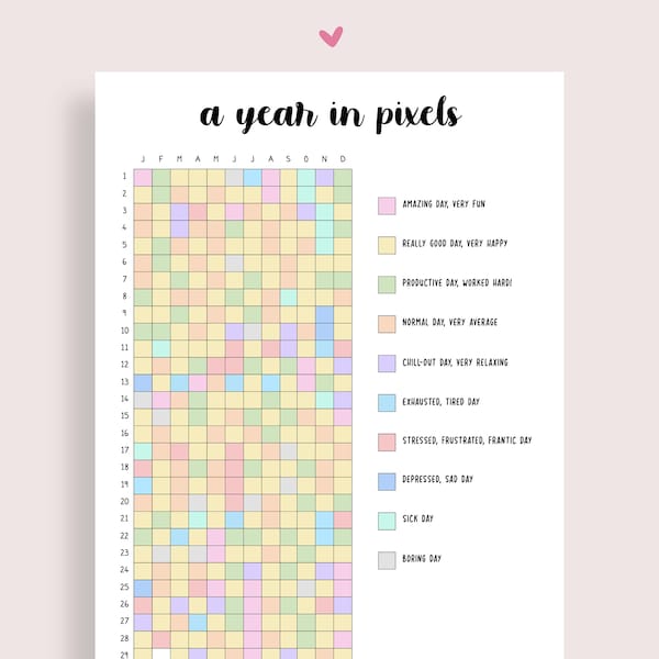 A Year in Pixels - Etsy