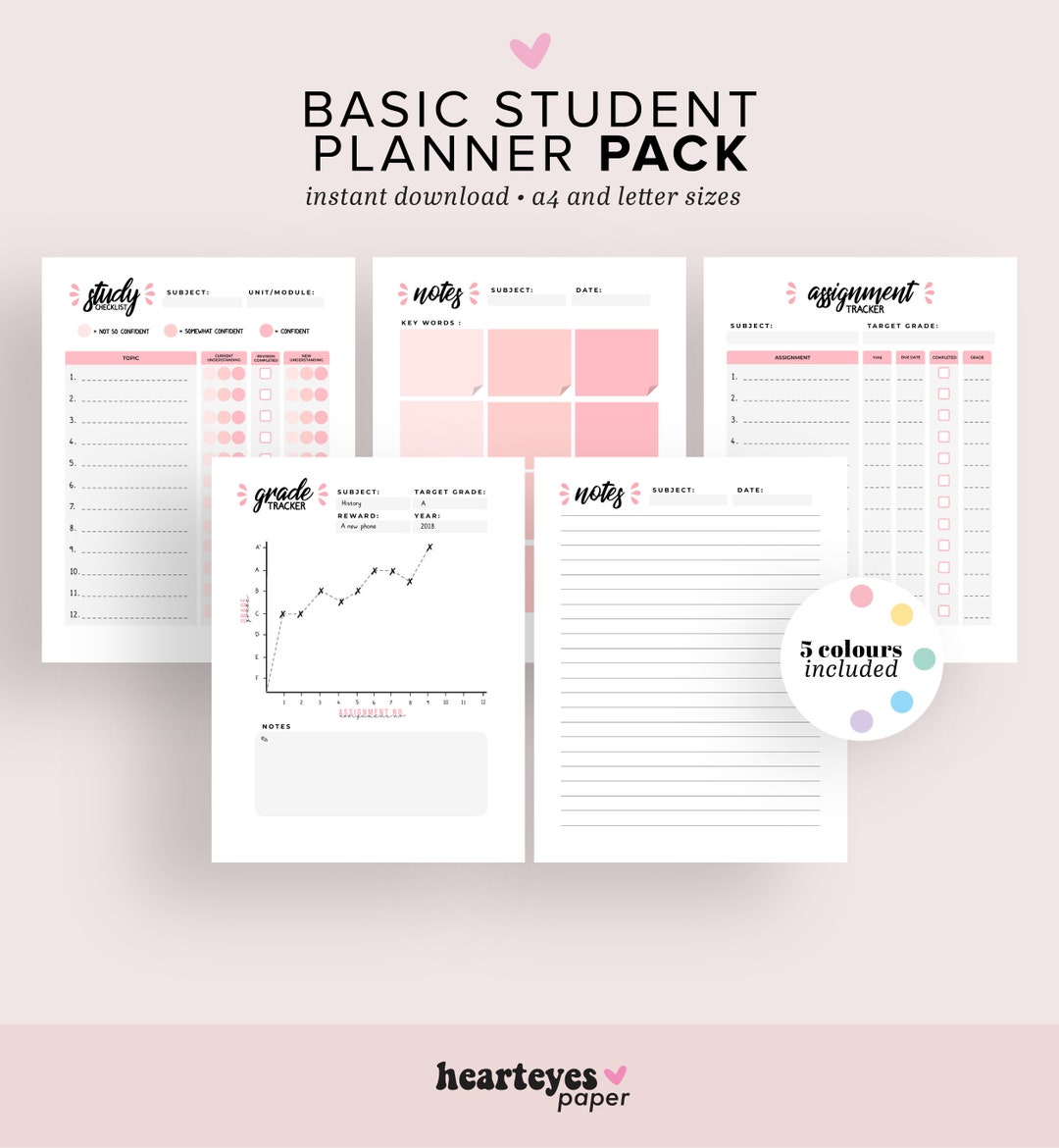 Printable Student Planner, Study Planner Pack, School Planner, College ...