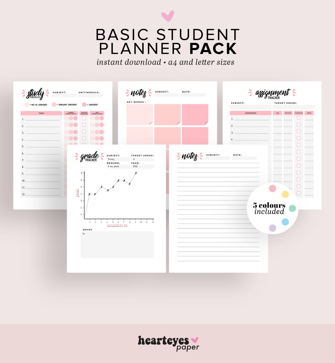 Printable Student Planner, Study Planner Pack, School Planner, College ...