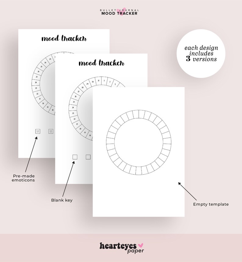 Mood Tracker Printable Mood Chart Journal Bullet Journal | Etsy