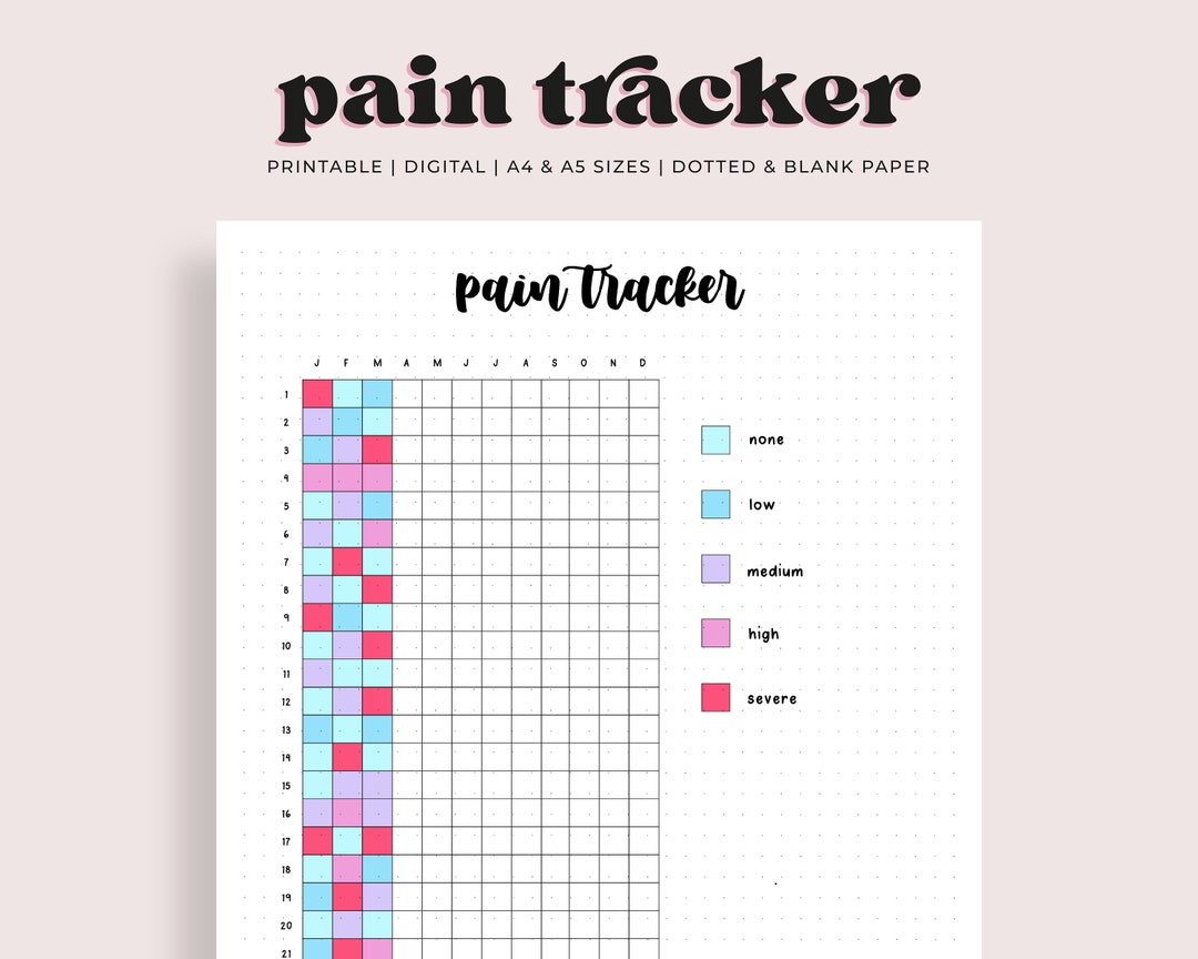 Pain Tracker, PRINTABLE Journal Page, Symptom Tracker, Mood Tracker ...