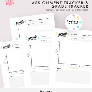 Assignment and Grade Tracker, Printable Grade Tracker, Printable ...