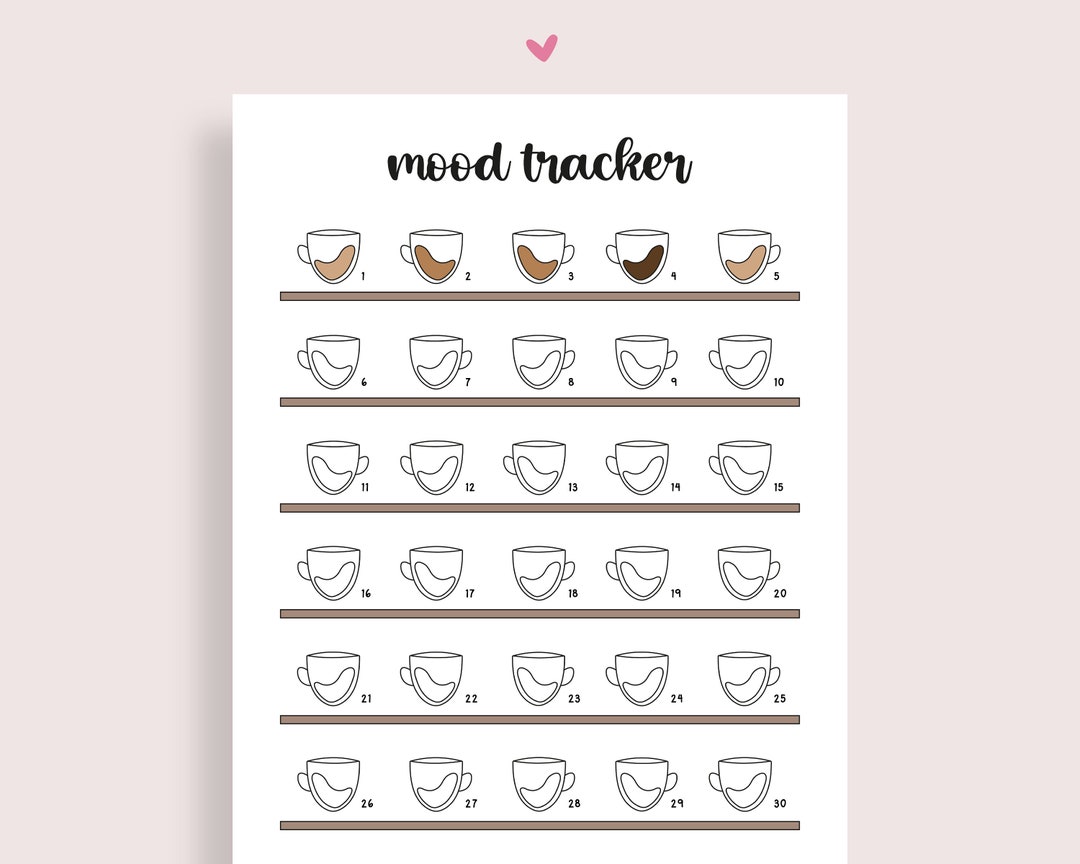 Mood Tracker Printable, Daily Tracker, Daily Log, Printable Tracker ...