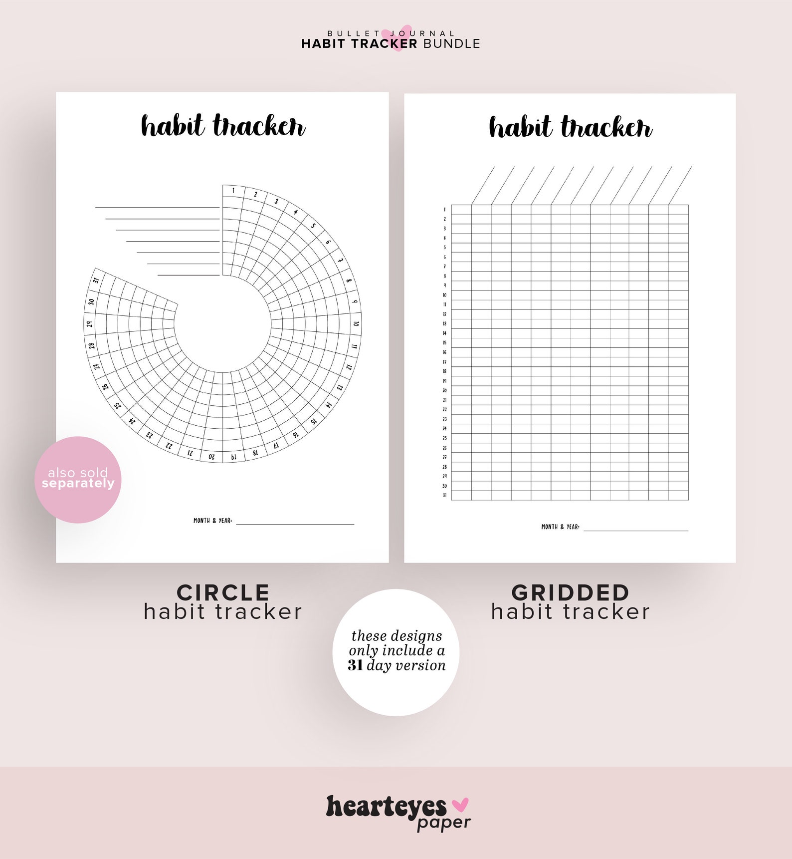Habit Tracker Printable Habit Tracker Bullet Journal - Etsy