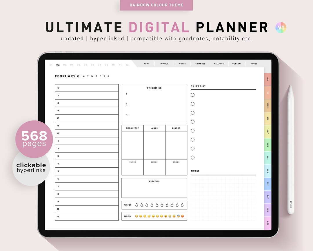 Ultimate Digital Planner Undated Planner Monthly Weekly - Etsy UK
