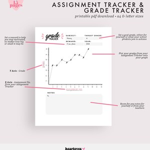 Assignment and Grade Tracker, Printable Grade Tracker, Printable ...
