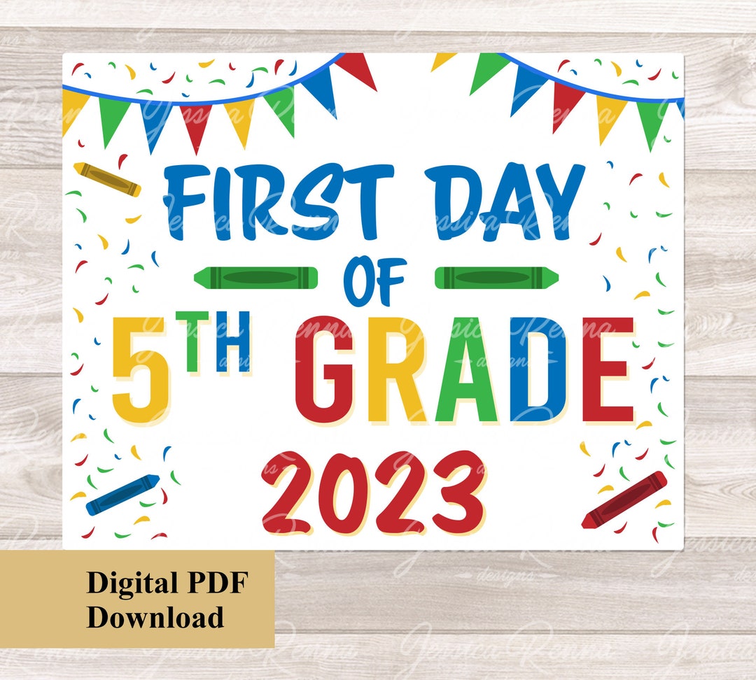 Fifth Grade Sign, Back to School Sign, 5th Grade PDF, Boy Back to ...