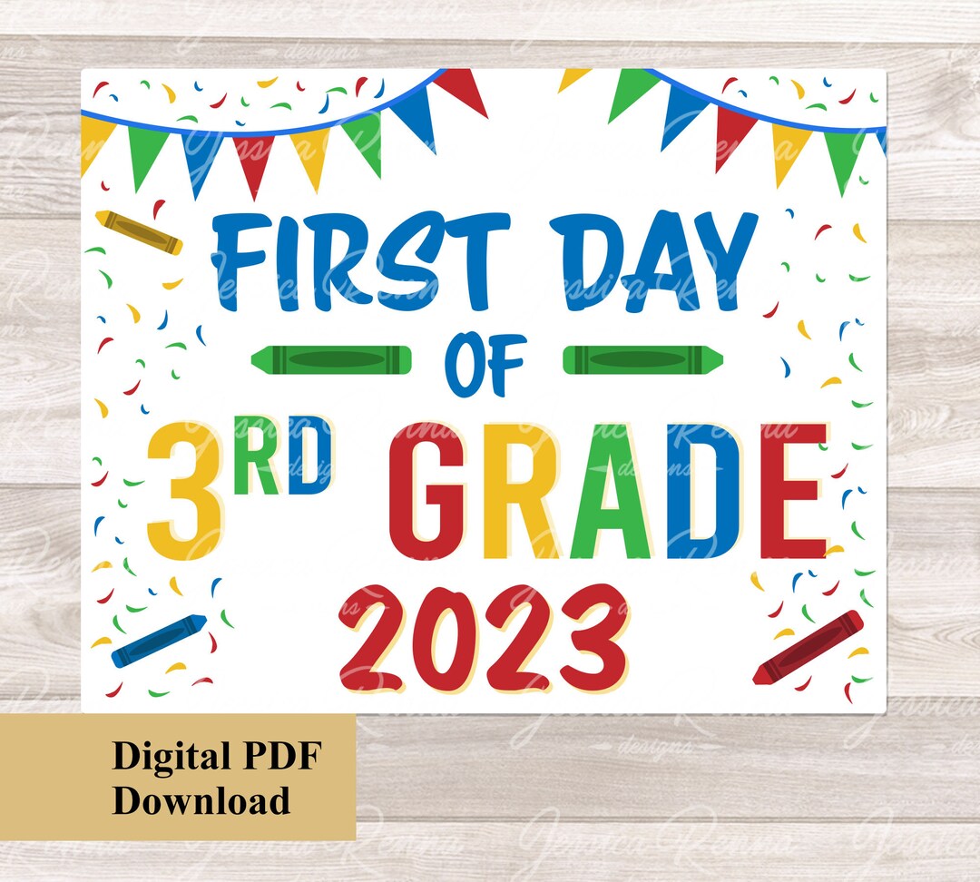 Third Grade Sign, Back to School Sign, 3rd Grade PDF, Boy Back to ...