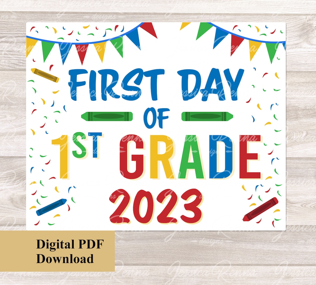 First Grade Sign, Back to School Sign, 1st Grade PDF, Boy Back to ...