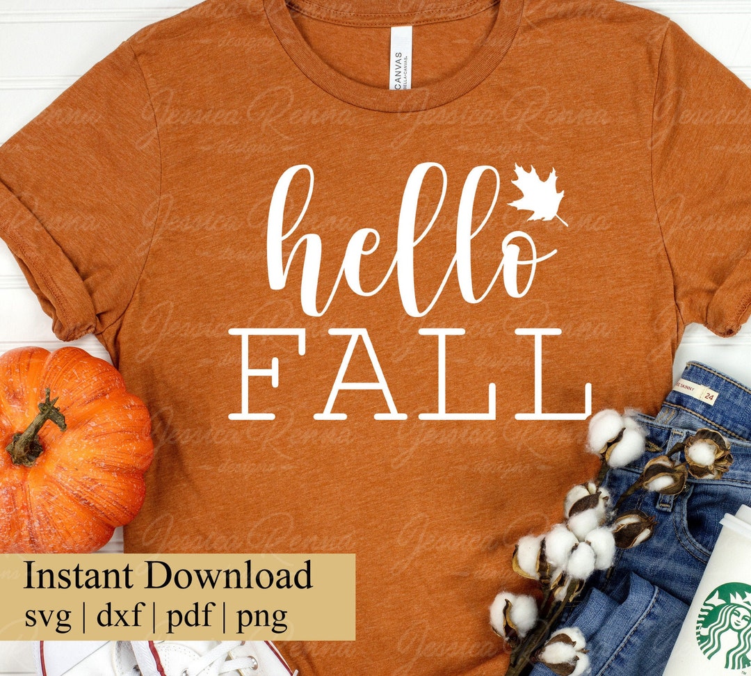 Hello Fall SVG, Fall SVG, Hello Fall Cut File, Silhouette Cut Files ...