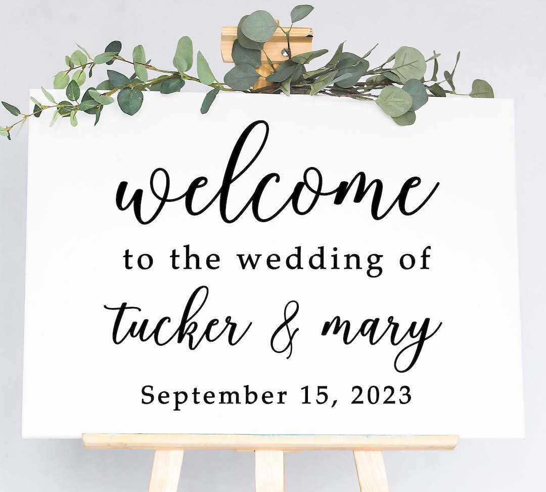 Welcome to Our Wedding Sign Svg, Wedding Welcome Sign Svg, Personalized ...