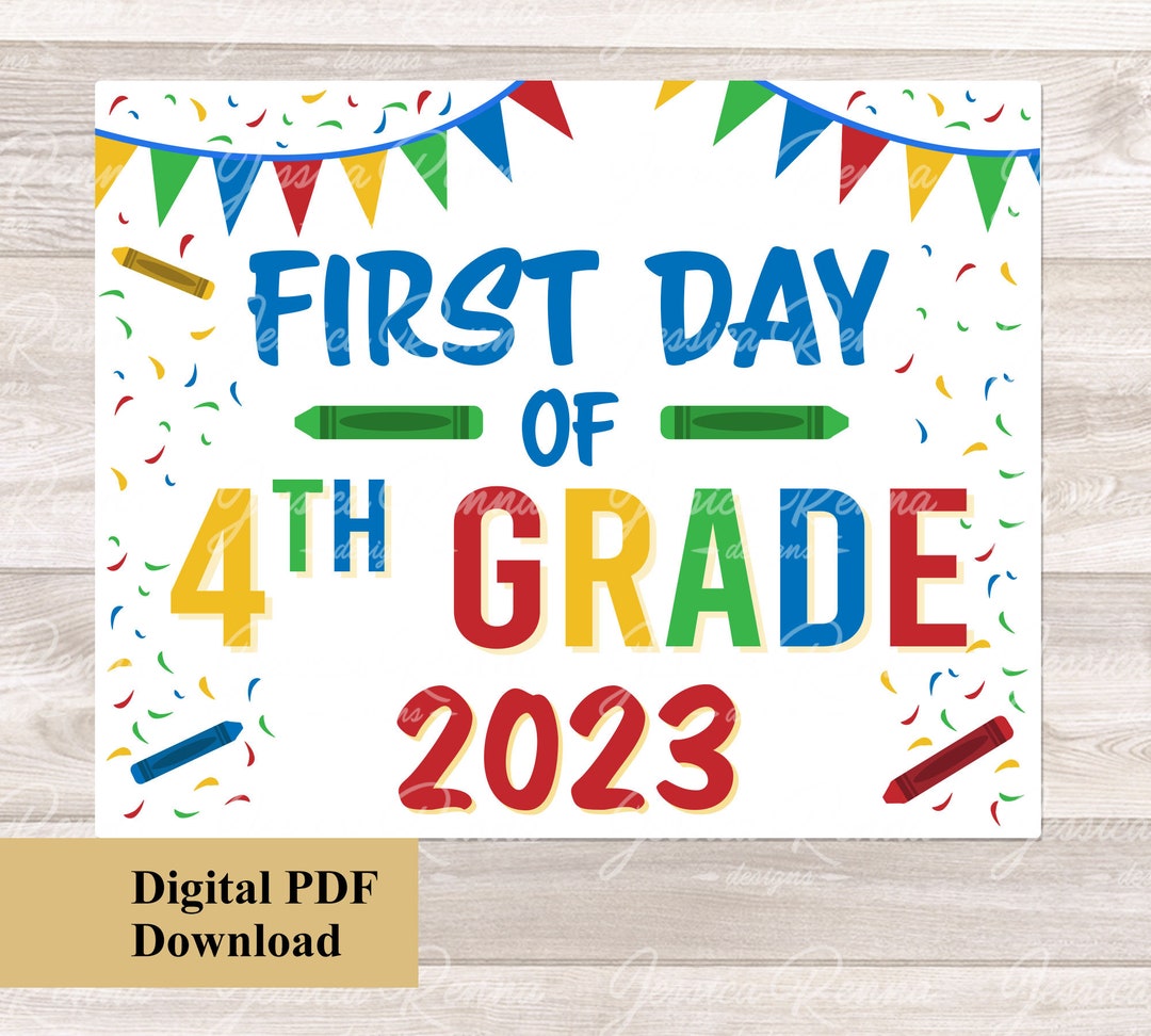 Fourth Grade Sign, Back to School Sign, 4th Grade PDF, Boy Back to ...