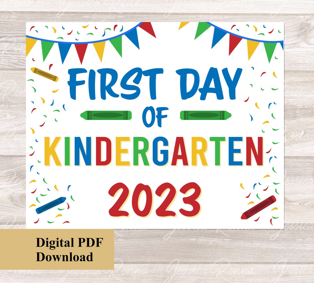 Kindergarten Sign, Back to School Sign, Kindergarten Grade PDF, Back to ...