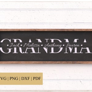 Grandma SVG, Grandma's Day SVG, Grandma Split Name Frame Svg, Grandma ...
