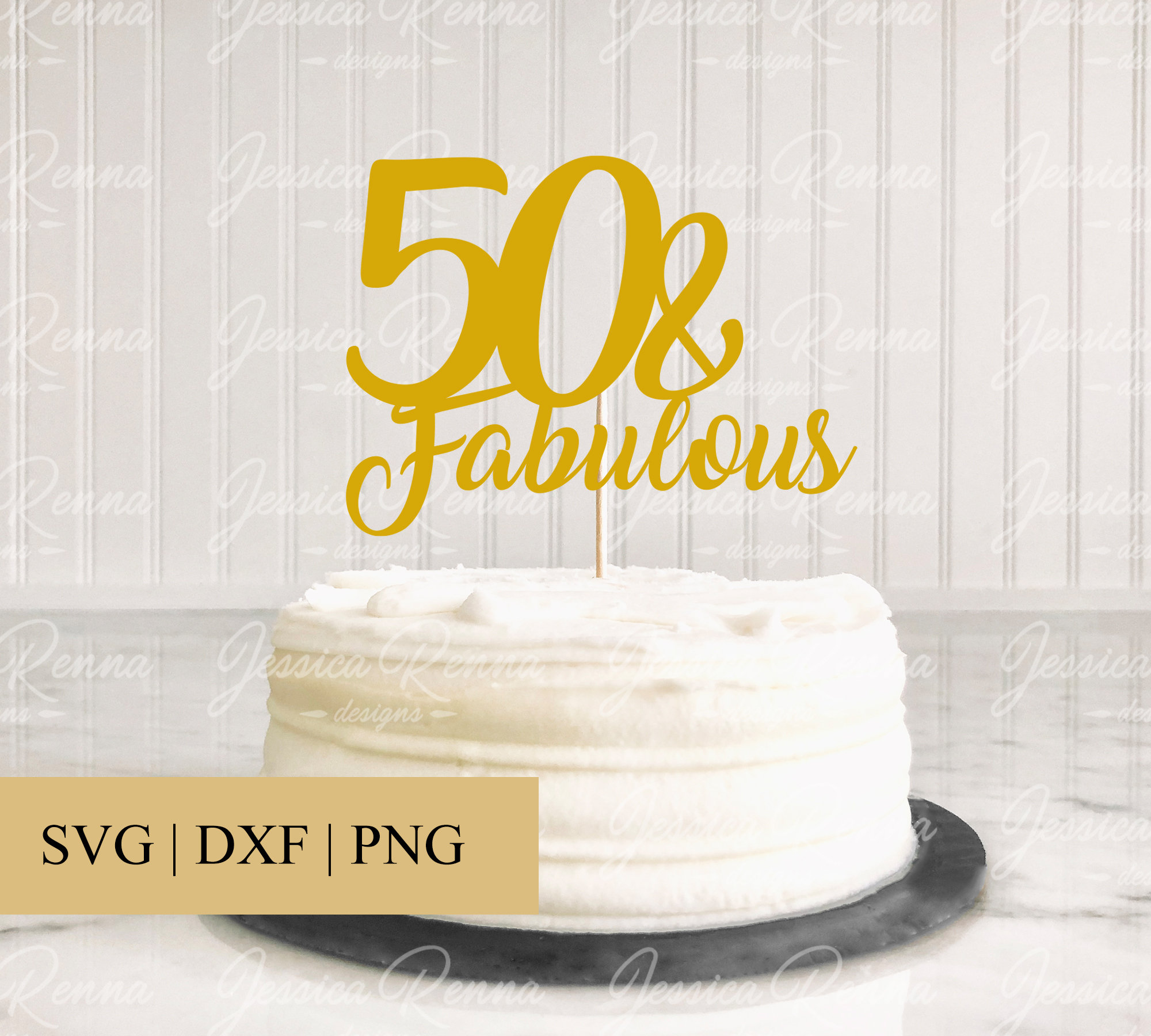 50th Birthday Cake Topper SVG, Cake Topper SVG, Birthday SVG, Cake ...