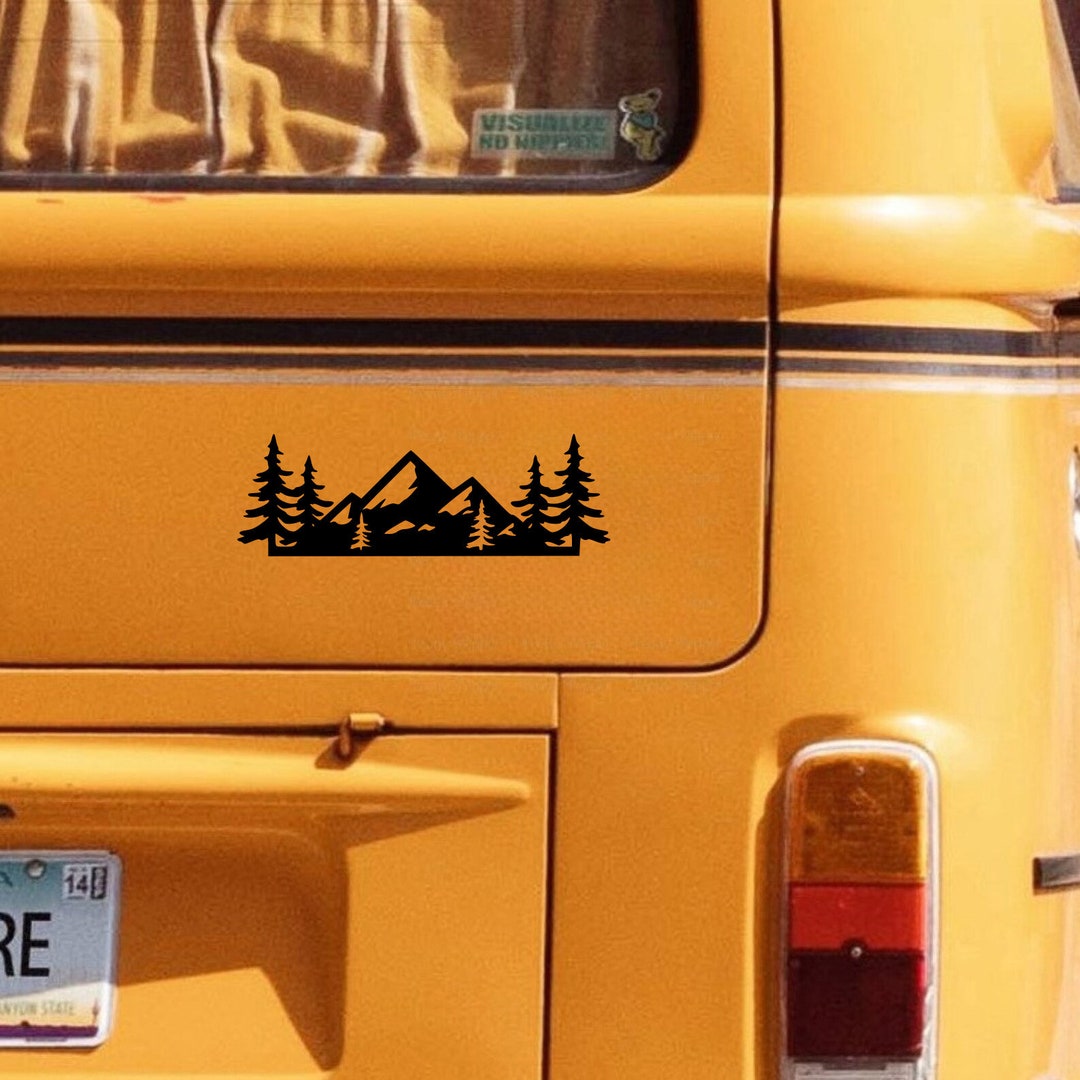 Mountain and Trees Outdoors Decal - Etsy