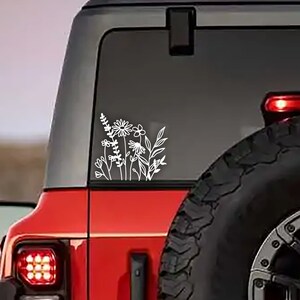 Boho Blossom Decal Set - Vibrant Wildflower Car Decals for Nature ...