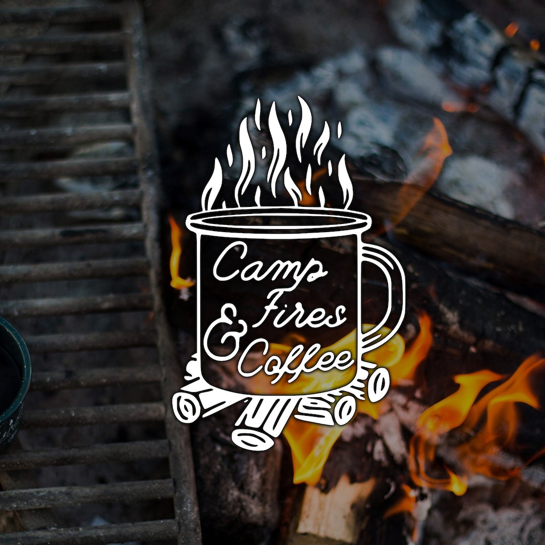 Campfire and Coffee Decal - Etsy