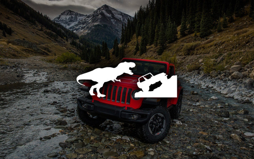 Jurassic T-rex Sticker Dinosaur Vinyl Decal Sticker for Jeep YJ ...